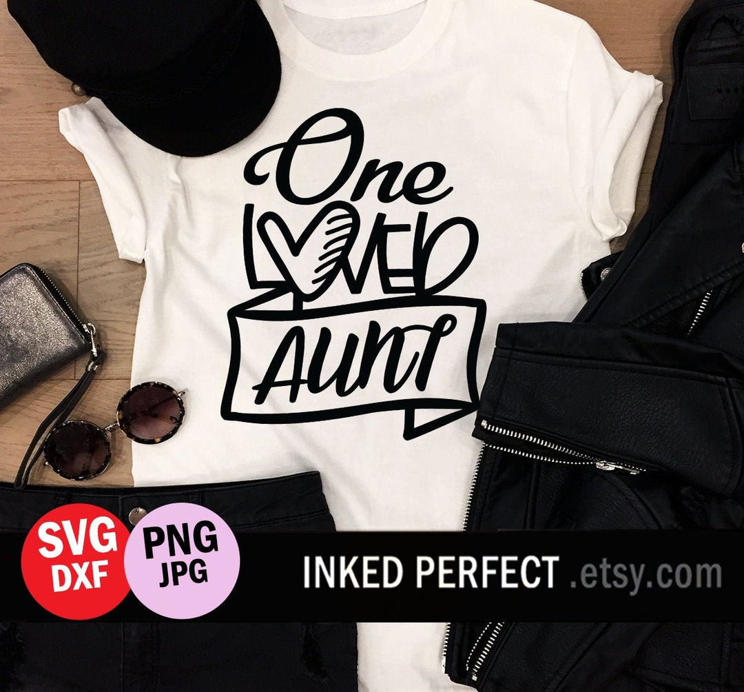 One Loved Aunt Svg Mothers Day Valentines Aunty Gift Black Blessed Buy ...