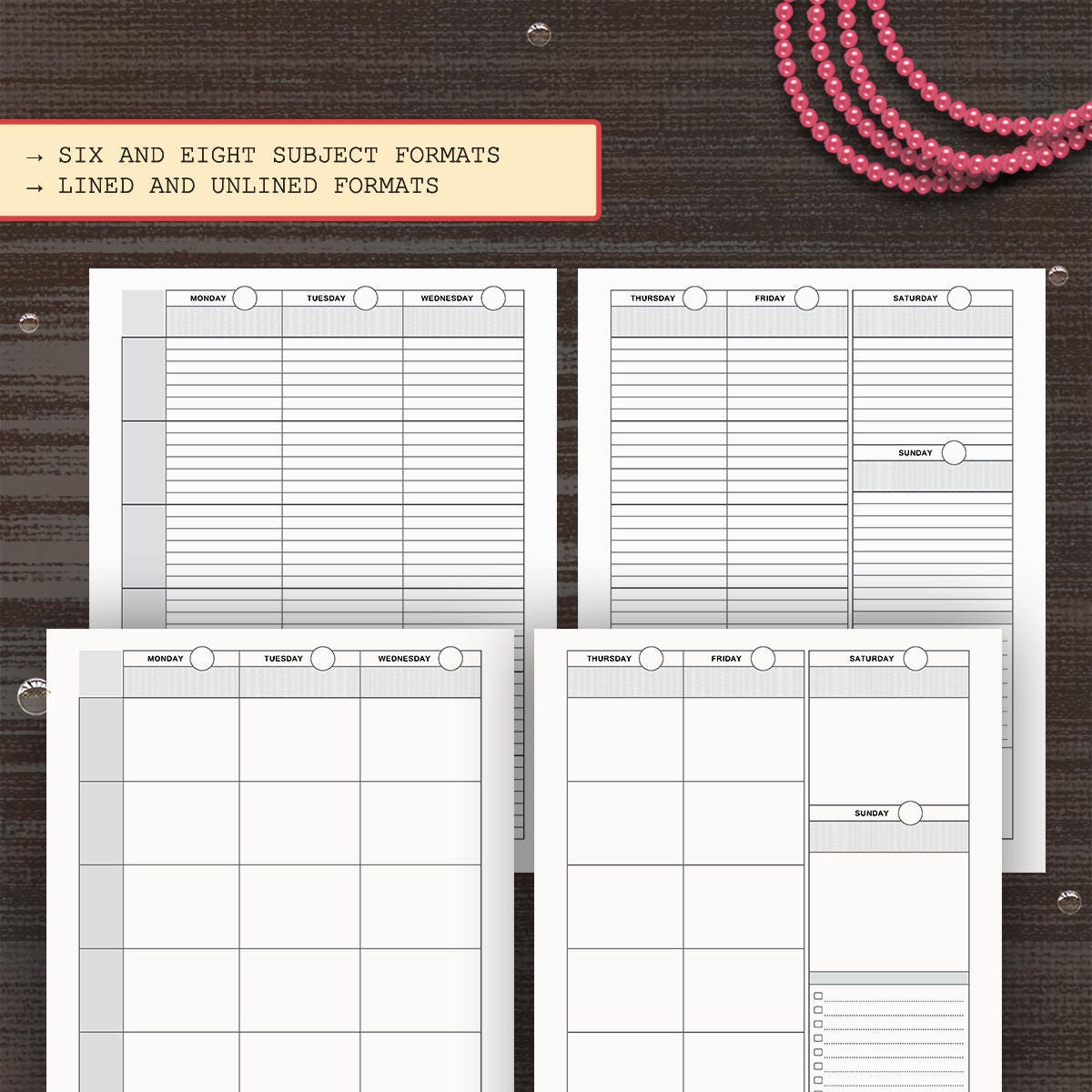 LESSON PLANNER Printable Teacher Planner Undated Lesson - Etsy