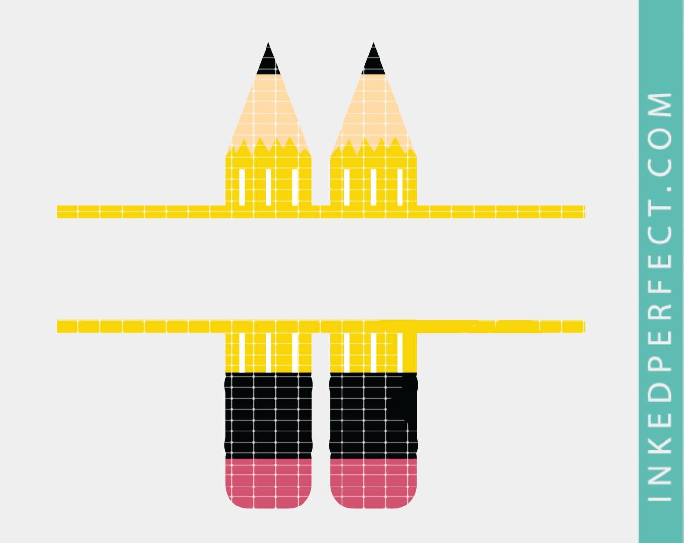 Crayon Split Monogram Svg Teacher Split Monogram Pencil - Etsy