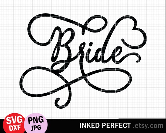 Bride SVG DXF Jpg PNG Image Clipart Printable Black Bridal | Etsy UK