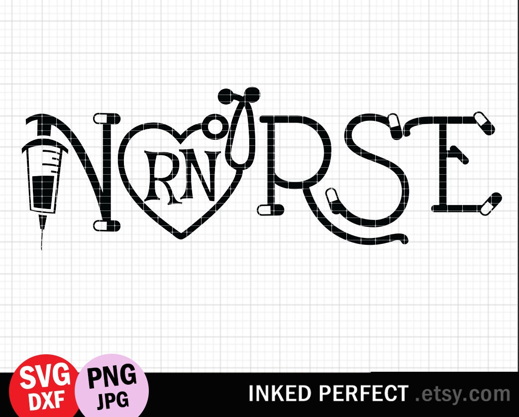 Nurse SVG Download Monogram for Nurse Unique Creative RN - Etsy