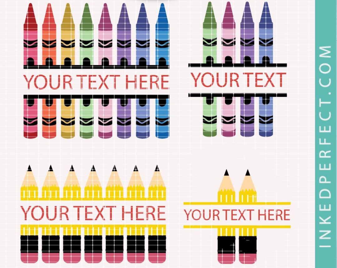 Crayon Split Monogram Svg Teacher Split Monogram Pencil - Etsy