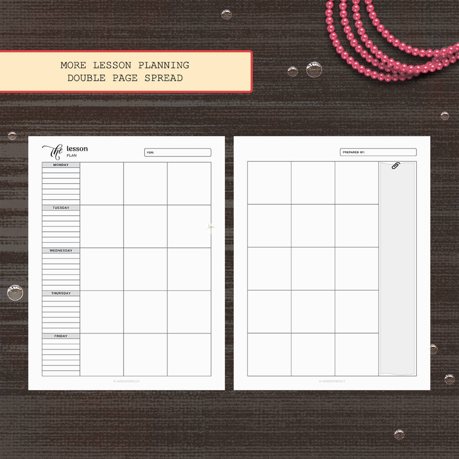 LESSON PLANNER Printable Teacher Planner Undated Lesson - Etsy