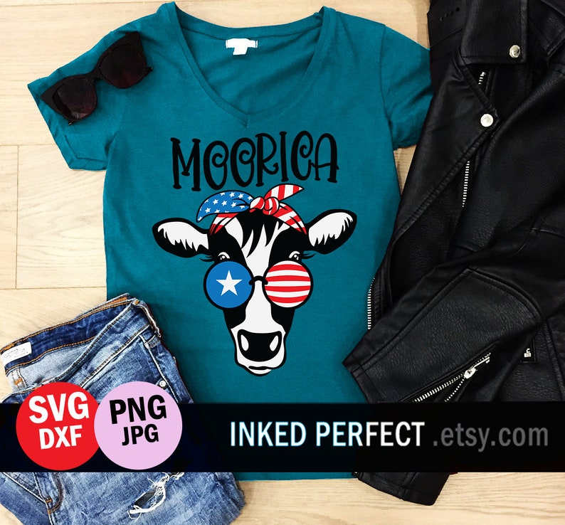 Moorica Merica SVG 4th of July Cow Heifer America Independence - Etsy UK