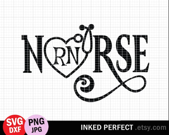 Registered Nurse SVG Monogramming Svg Heart NURSE Clipart - Etsy