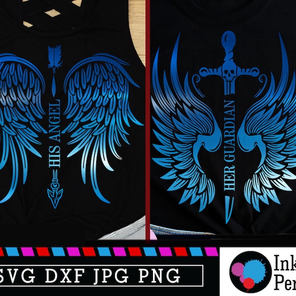 His Angel Her Guardian Png - Etsy