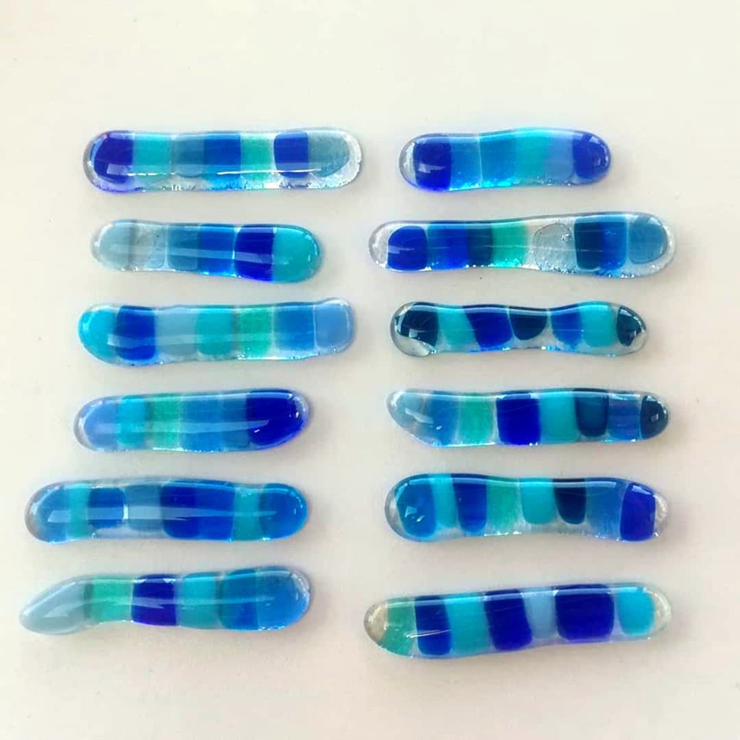 Lot of Blue Knife Holders Fused Glass Chopstick Rest Cutlery Pose - Etsy