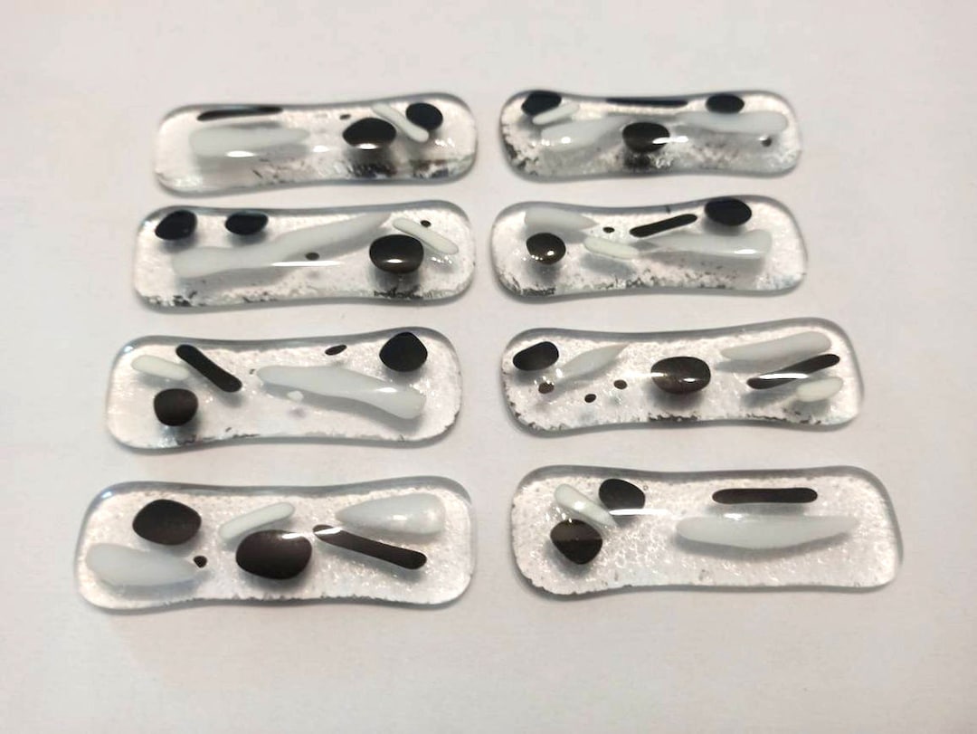 Set of Knife Holders Wand Rest Cutlery Fused Glass Black - Etsy