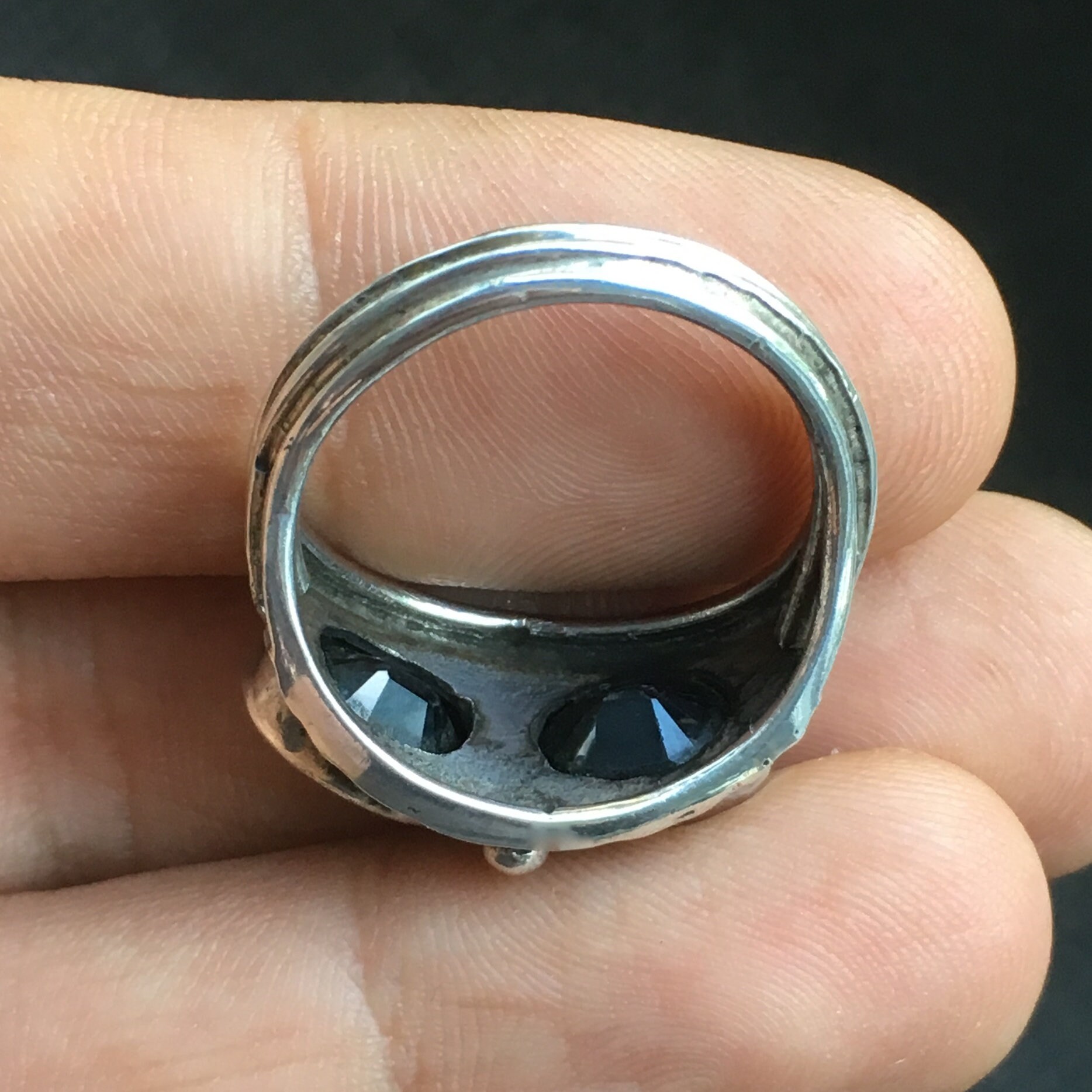 925 Sterling Silver Duo Stone Ring natural Sapphire corundum | Etsy