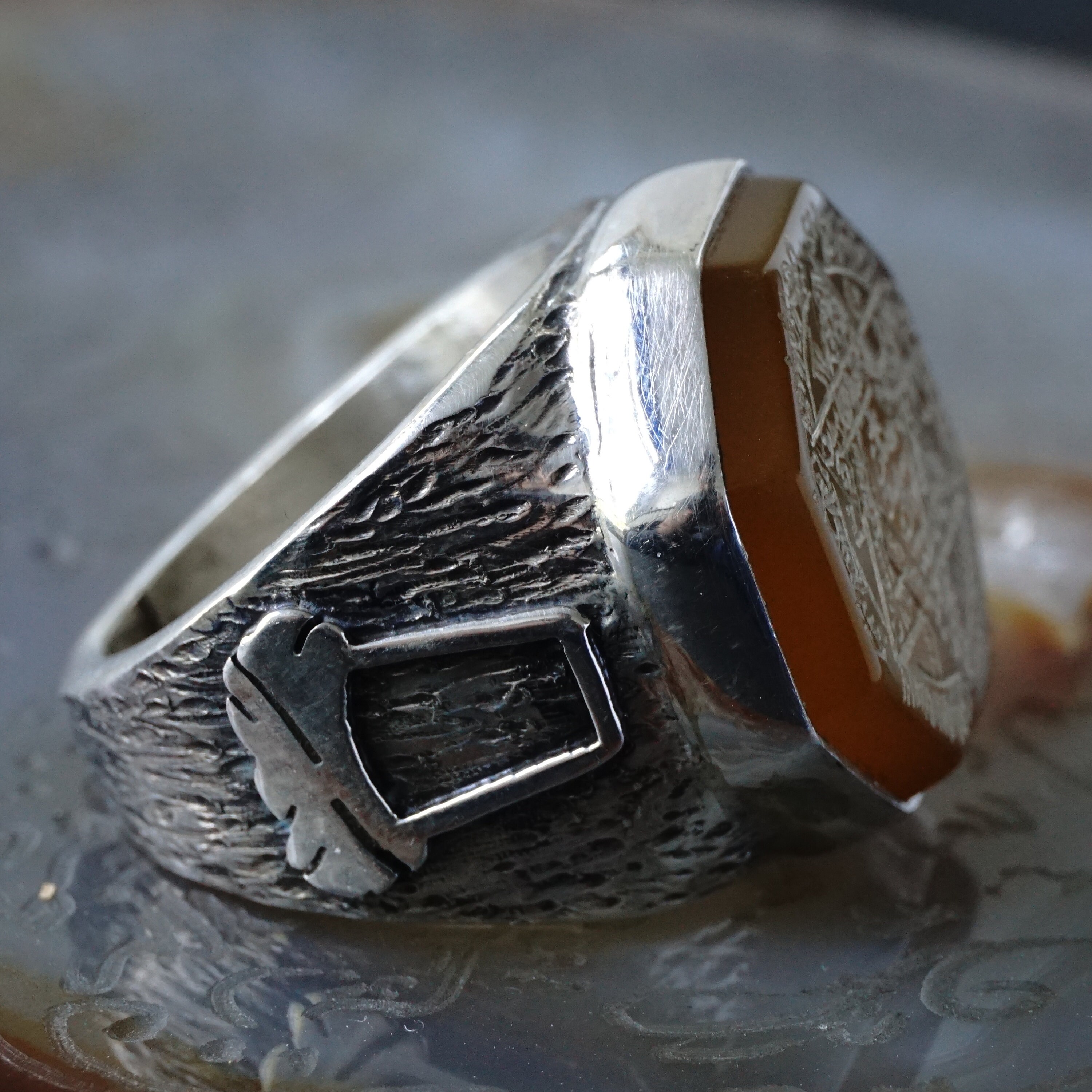 Mens Ring Seal of Solomon Sterling Silver Yellow Agate Aqeeq | Etsy Mens Ring Seal of Solomon Sterling Silver Yellow Agate Aqeeq | Etsy