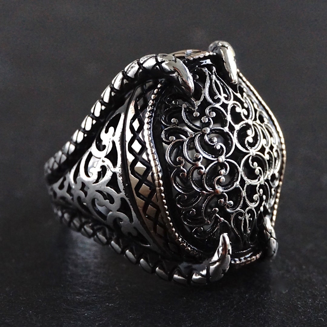 925 Sterling Silver Mens Ring Handcrafted Elegant Jewelry Snake Design ...