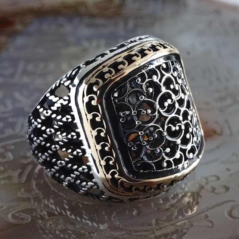925 Sterling Silver Mens Ring Handcrafted Elegant Jewelry Free - Etsy