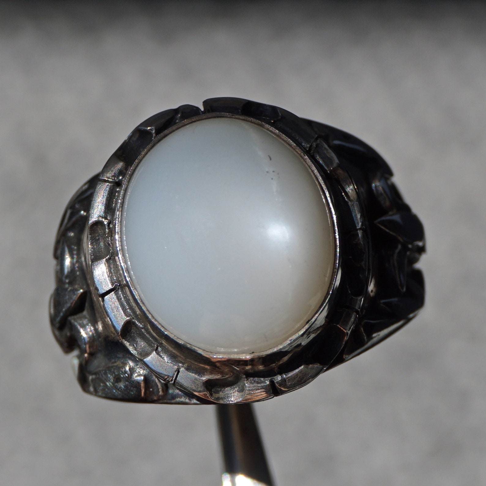 925 Sterling Silver Mens Ring With White Moonstone Unique | Etsy