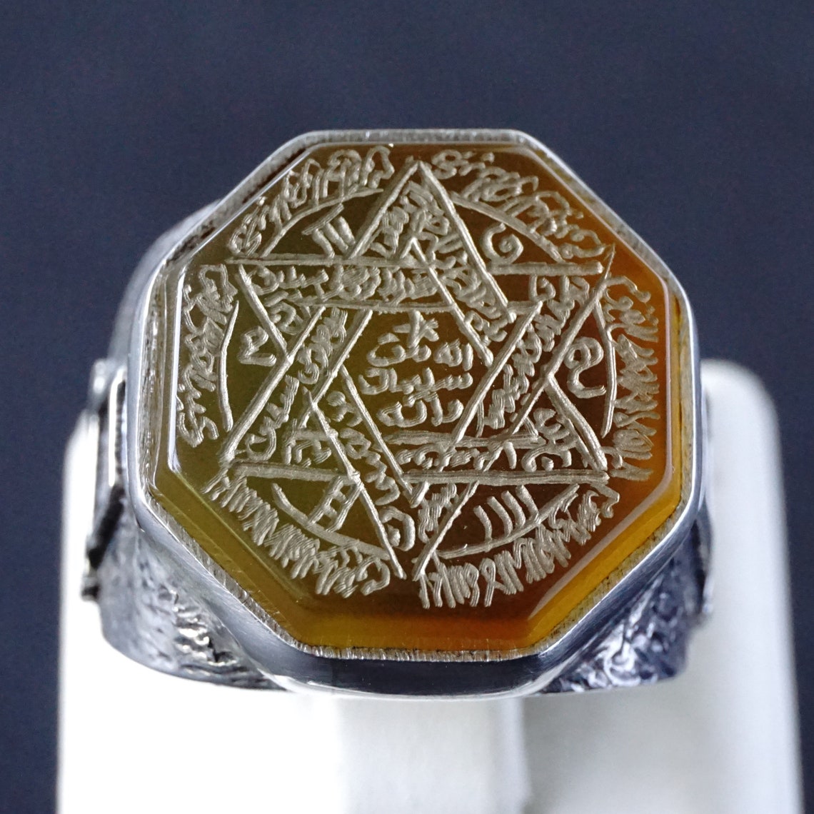 Mens Ring Seal of Solomon Sterling Silver Yellow Agate Aqeeq - Etsy Mens Ring Seal of Solomon Sterling Silver Yellow Agate Aqeeq - Etsy