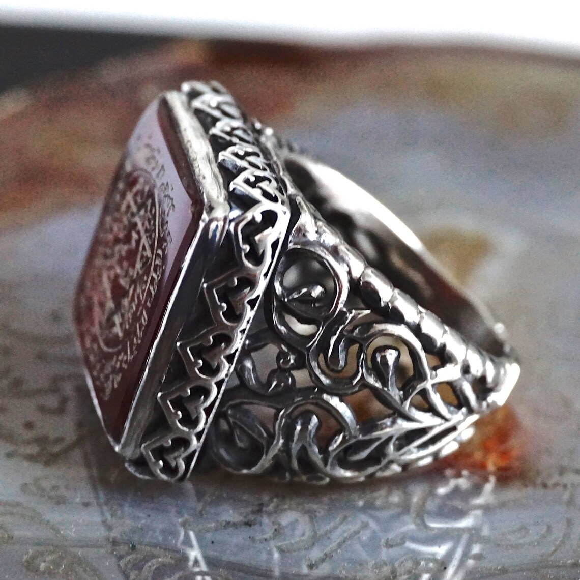 Mens Ring Seal of Solomon Sterling Silver Carnelian Antique - Etsy Mens Ring Seal of Solomon Sterling Silver Carnelian Antique - Etsy