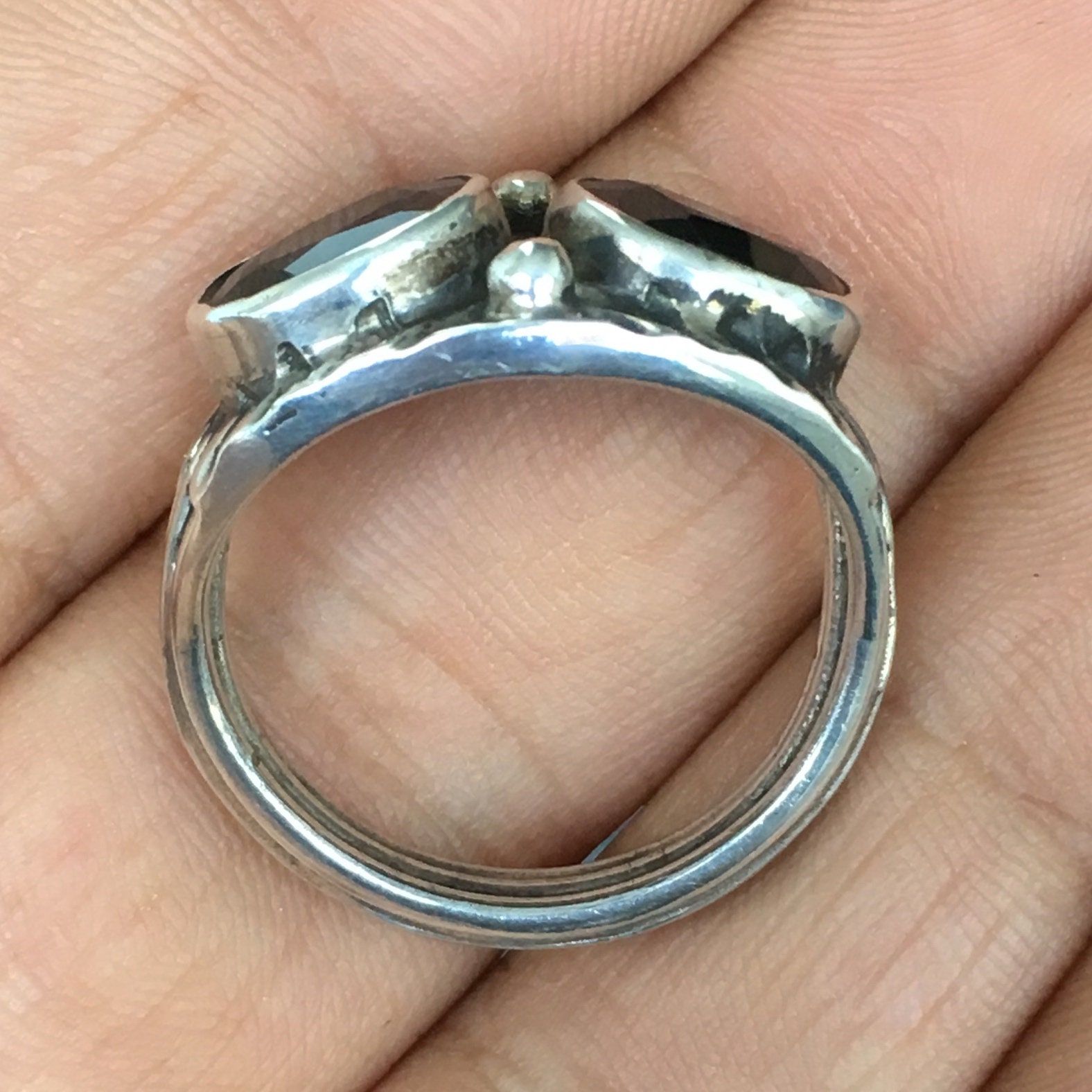 925 Sterling Silver Duo Stone Ring natural Sapphire corundum | Etsy