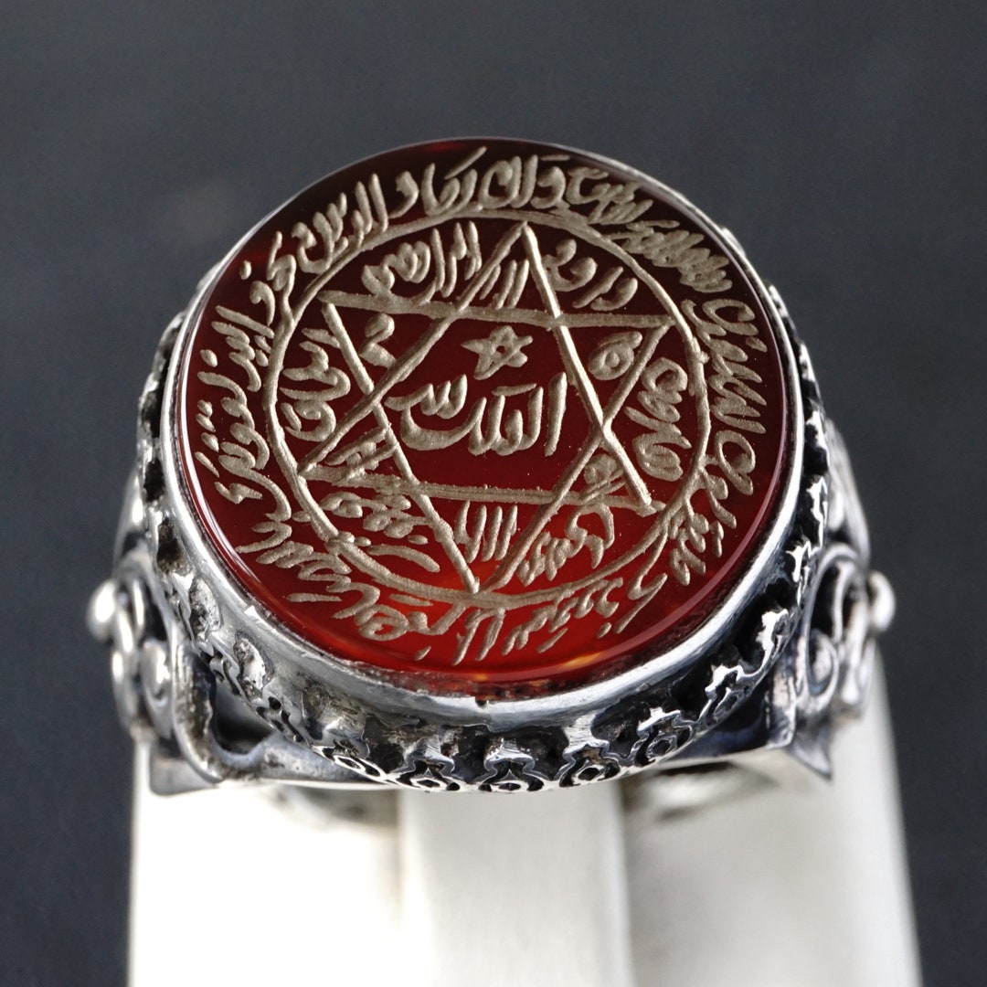Mens Ring Seal of Solomon Sterling Silver Carnelian Agate - Etsy Mens Ring Seal of Solomon Sterling Silver Carnelian Agate - Etsy