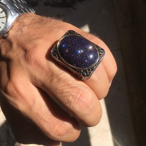 Big Men's Ring Black Onyx Sterling Silver Unique - Etsy