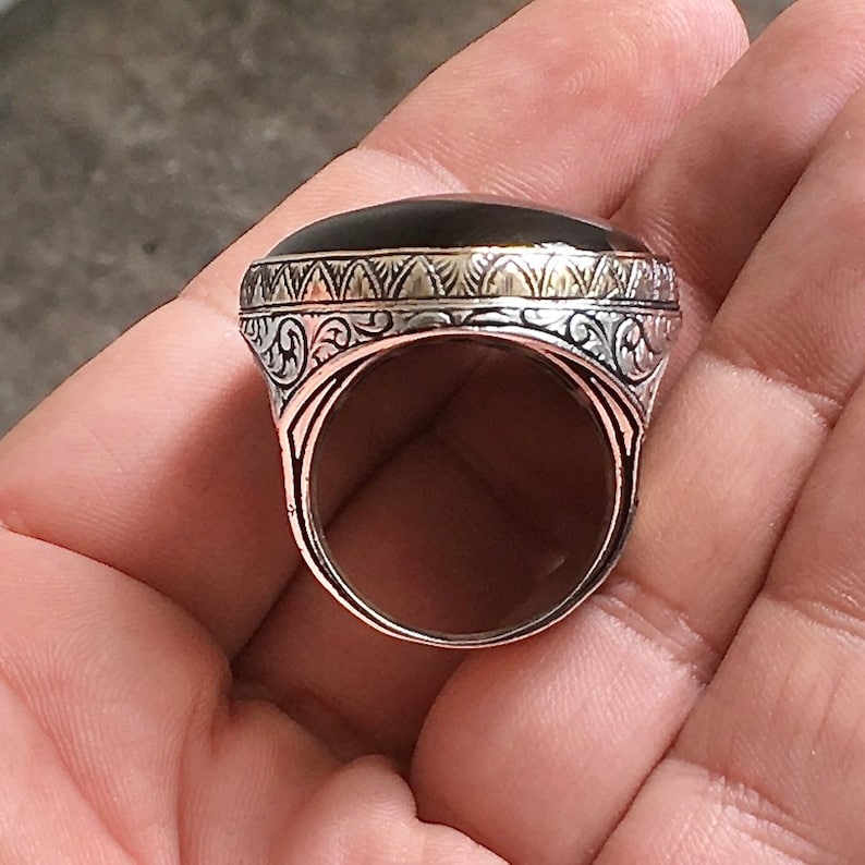 Big Men's Ring Black Onyx Sterling Silver Unique - Etsy