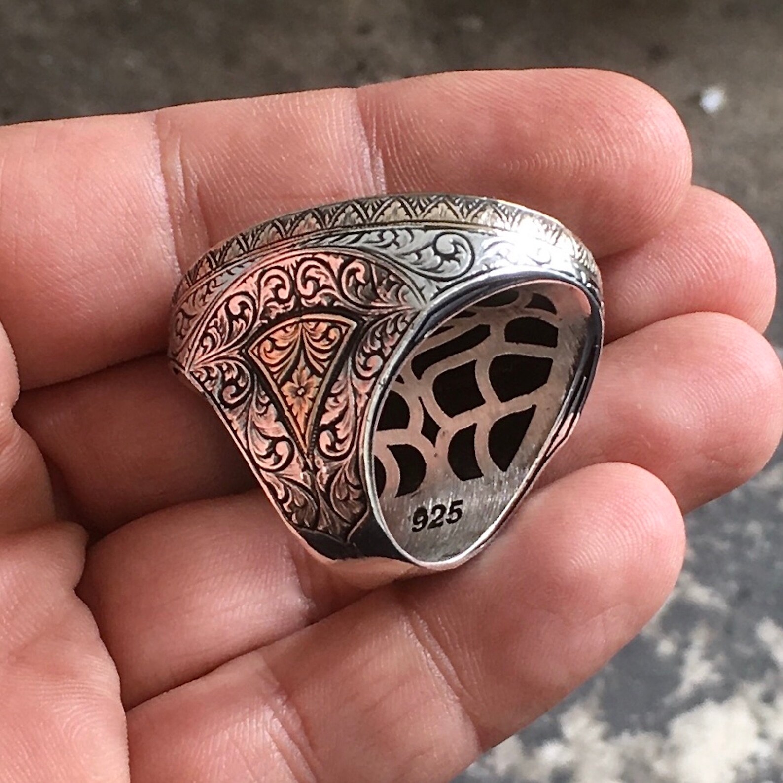 Big Men's Ring Black Onyx Sterling Silver Unique - Etsy