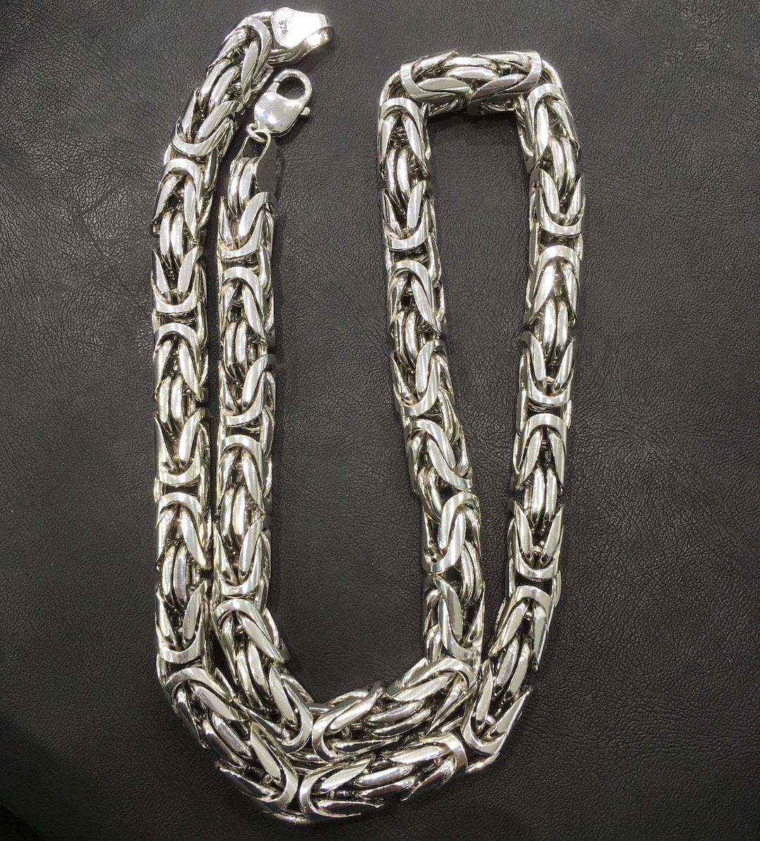 925 Sterling Silver Men's Byzantine Kings Chain Necklace – Solid Thick ...