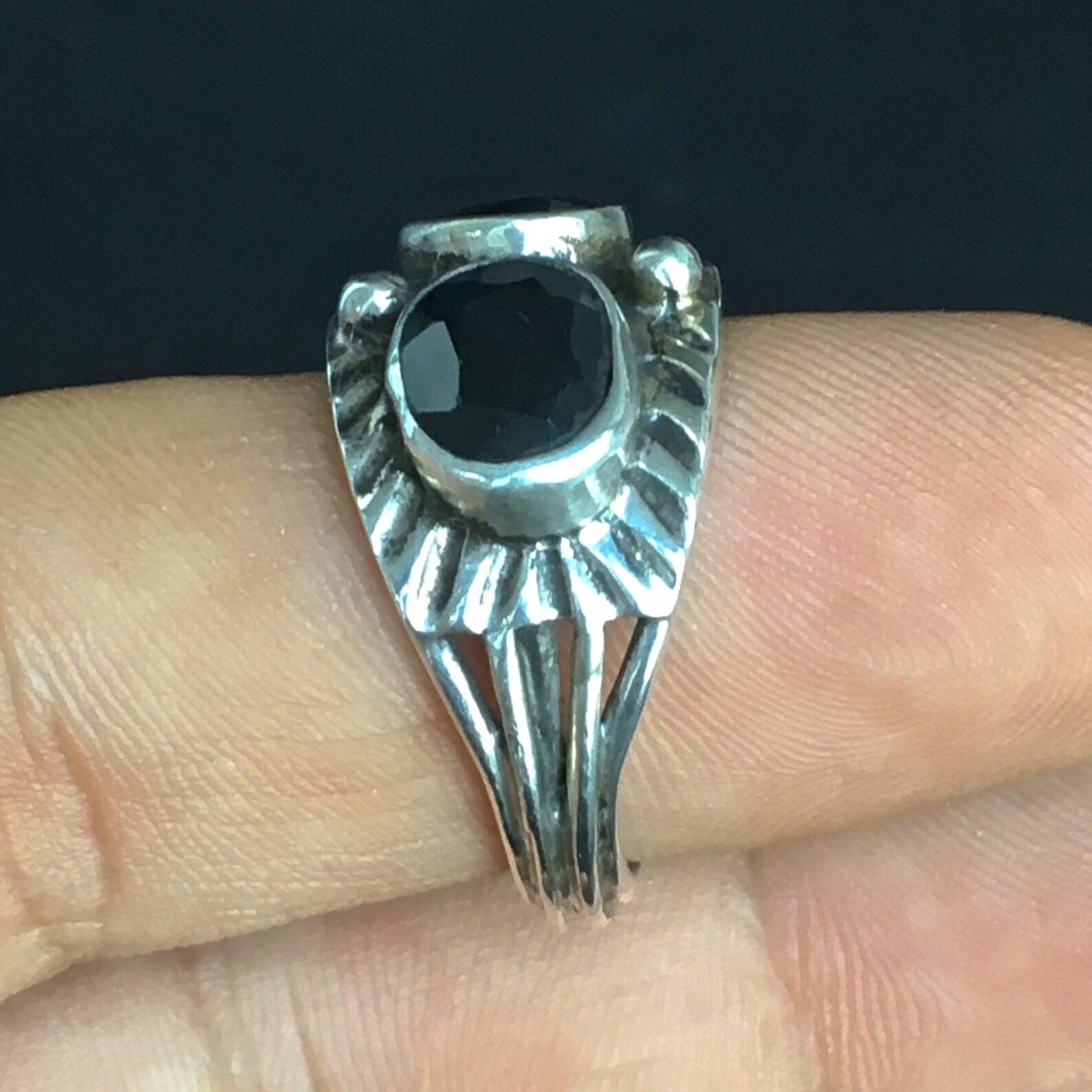 925 Sterling Silver Duo Stone Ring natural Sapphire corundum | Etsy