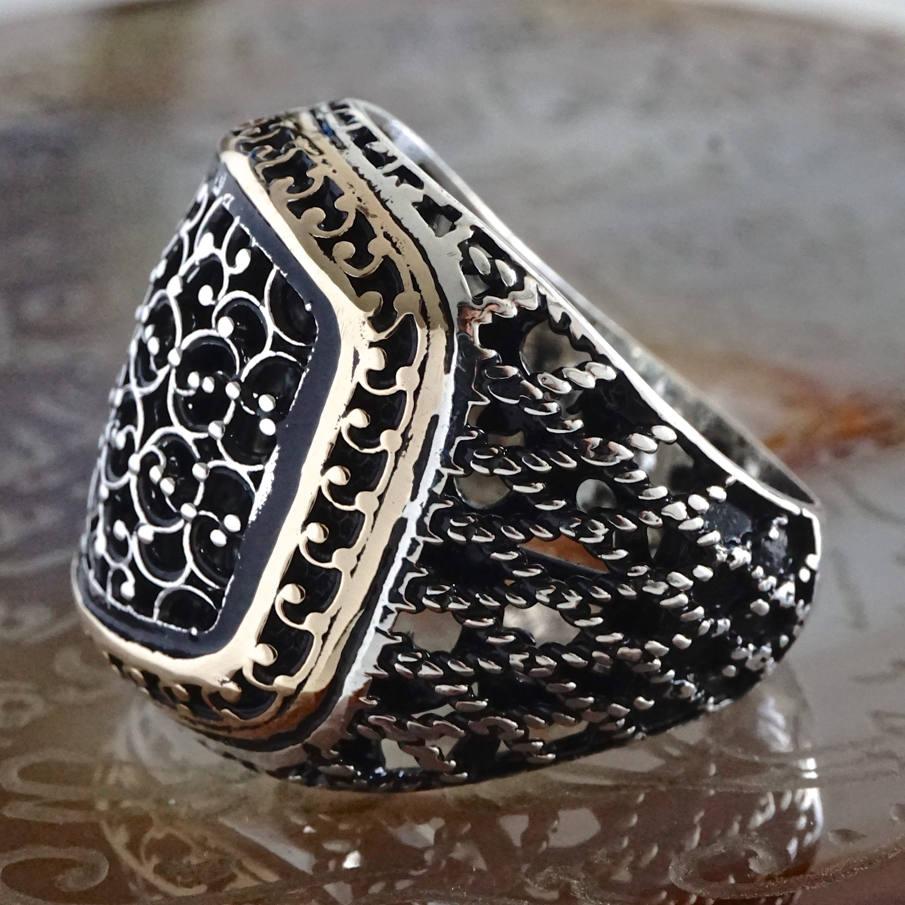 925 Sterling Silver Mens Ring Handcrafted Elegant Jewelry Free | Etsy