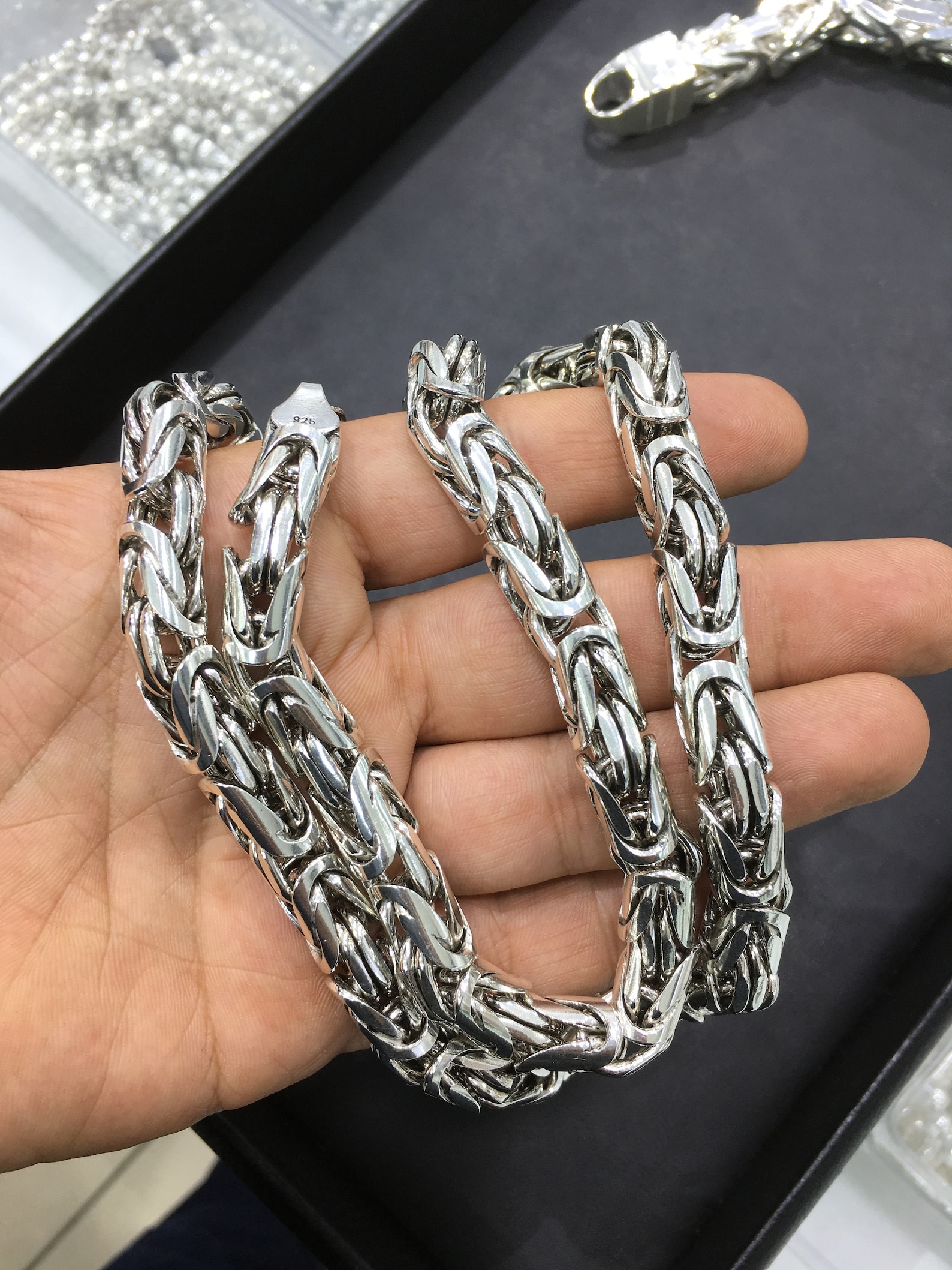 925 Sterling Silver Men's Byzantine Kings Chain Necklace – Solid Thick ...