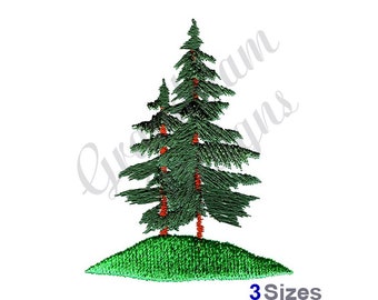 Evergreen Trees Machine Embroidery Design | Etsy