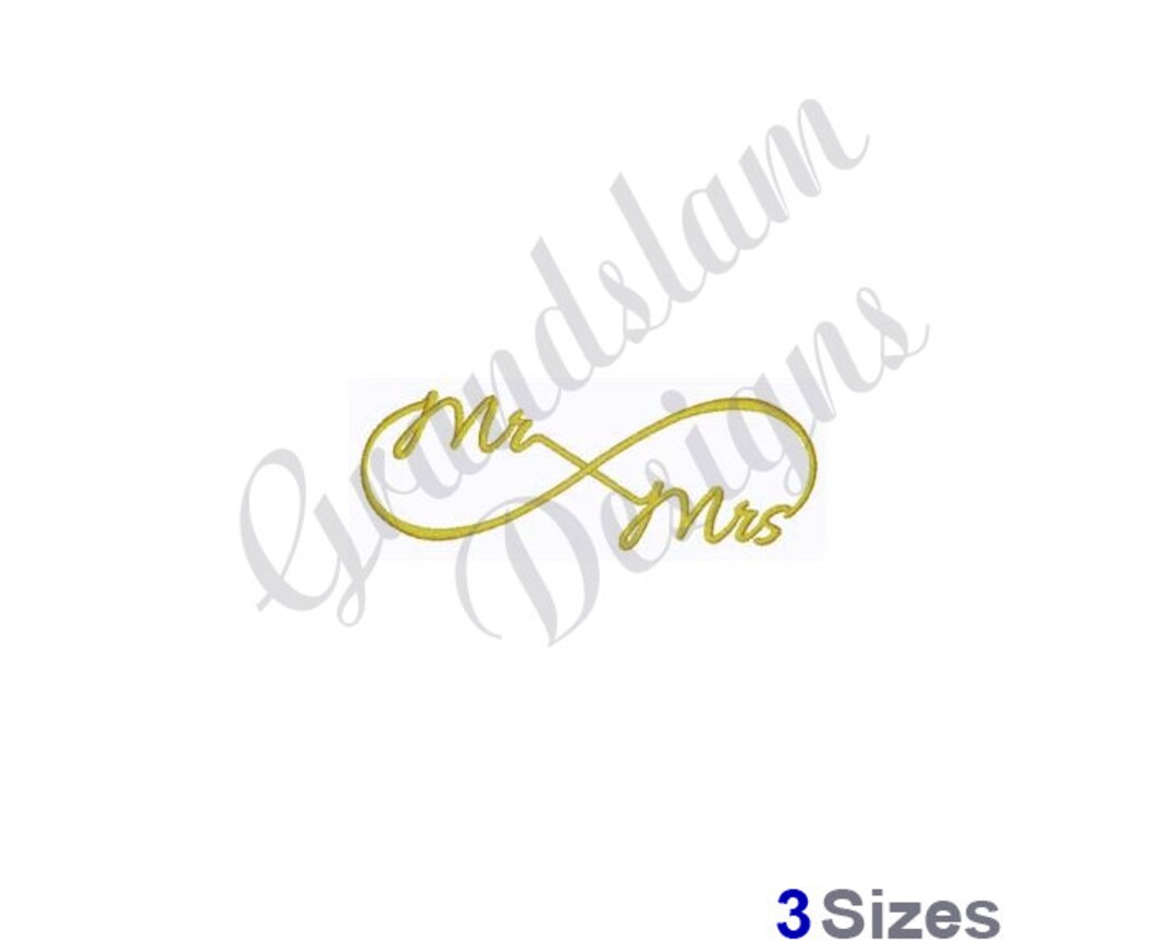 Mr & Mrs Infinity Wedding - Machine Embroidery Design - Etsy