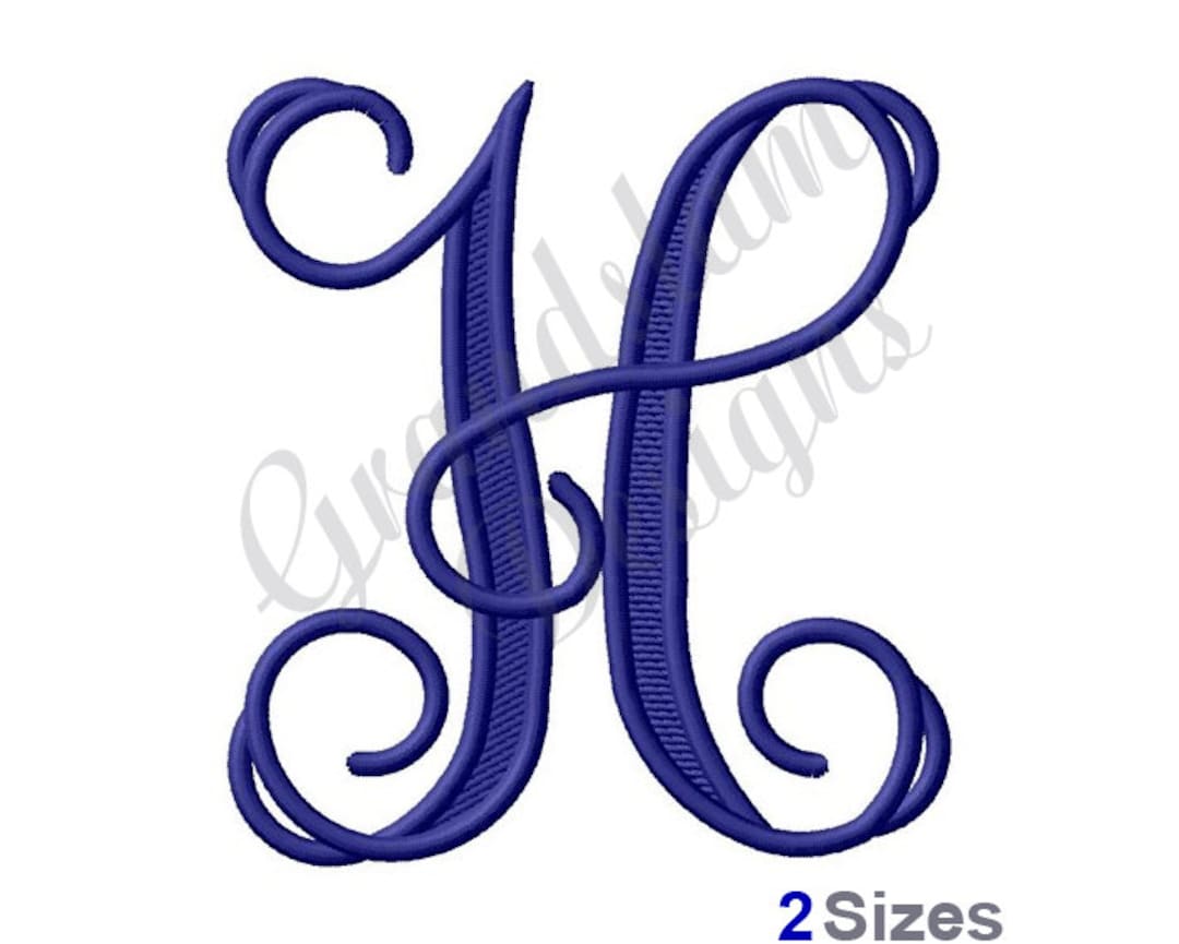 Vining Monogram Letter H -machine Embroidery Design, Embroidery Designs ...