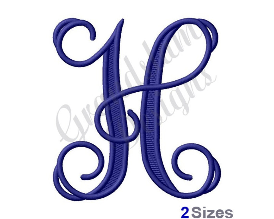 Vining Monogram Letter H -machine Embroidery Design, Embroidery Designs ...