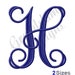 Vining Monogram Letter H machine Embroidery Design - Etsy