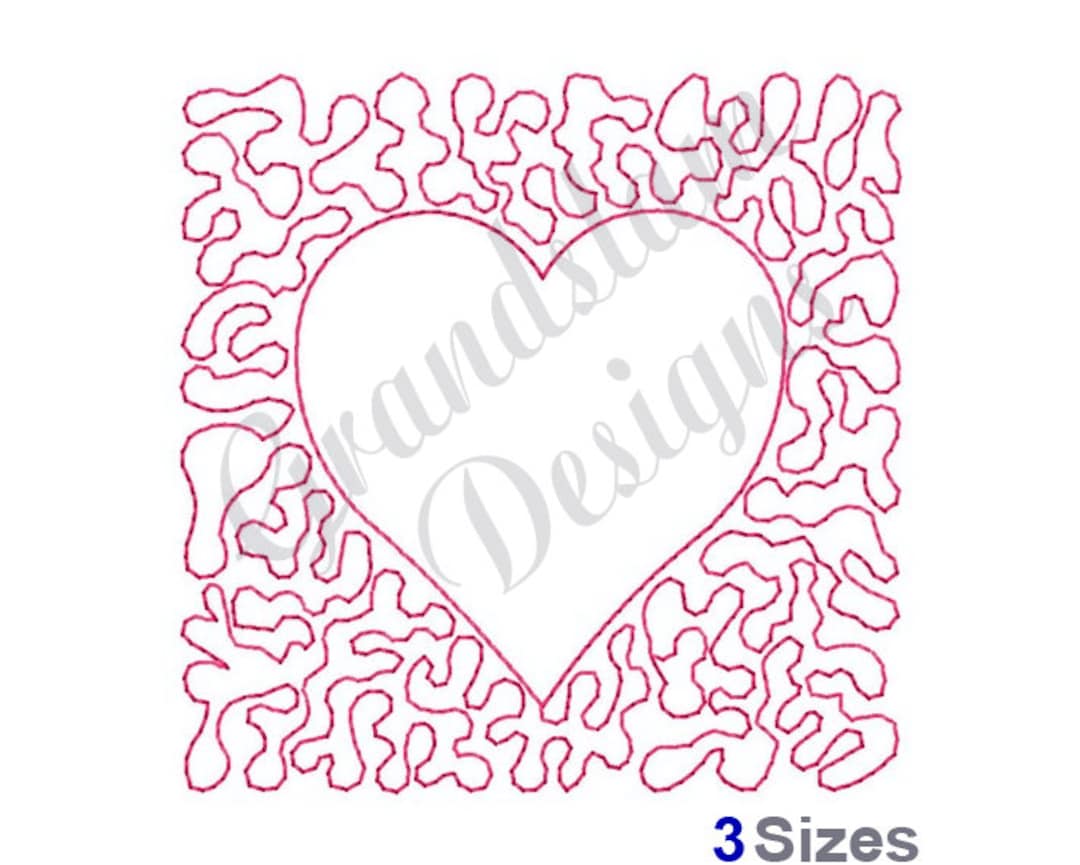 Stipple Heart Quilt - Machine Embroidery Design, Embroidery Designs ...
