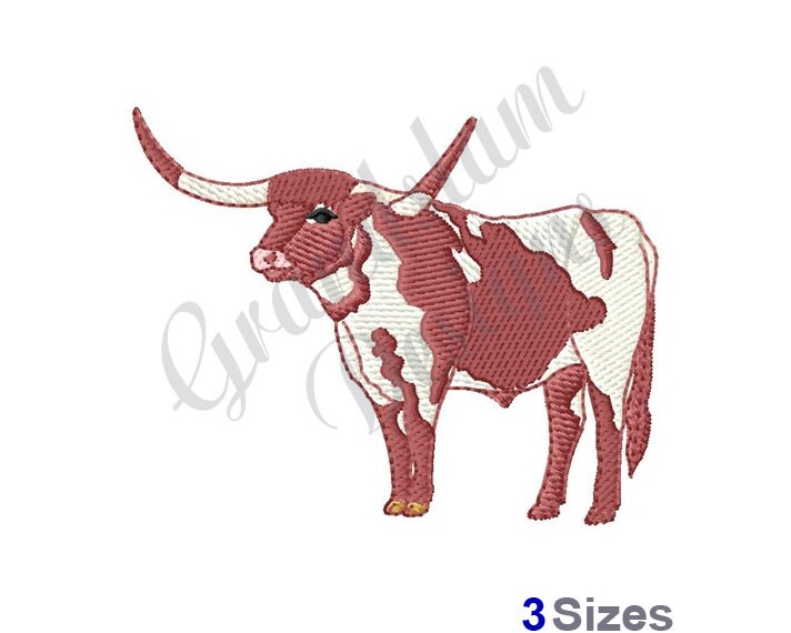 Longhorns Cattle Machine Embroidery Design, Embroidery Designs, Machine ...