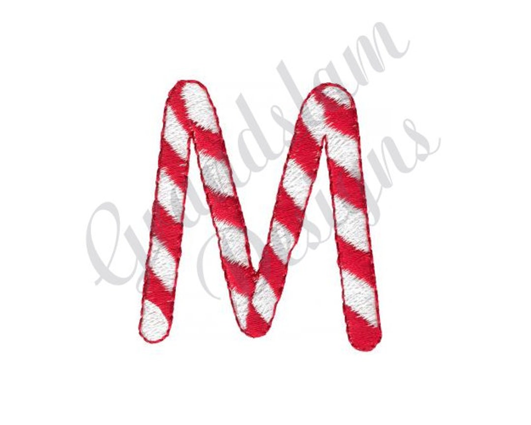Candy Cane Letter M - Machine Embroidery Design, Embroidery Designs ...