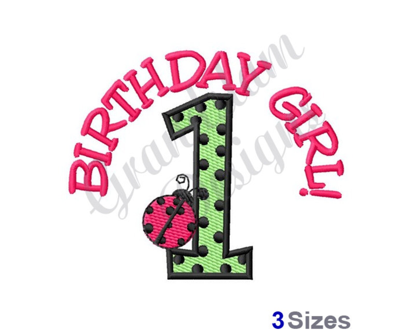 1st Birthday Machine Embroidery Design - Etsy