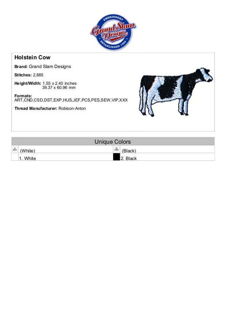 Holstein Milk Cow - Machine Embroidery Design - Etsy