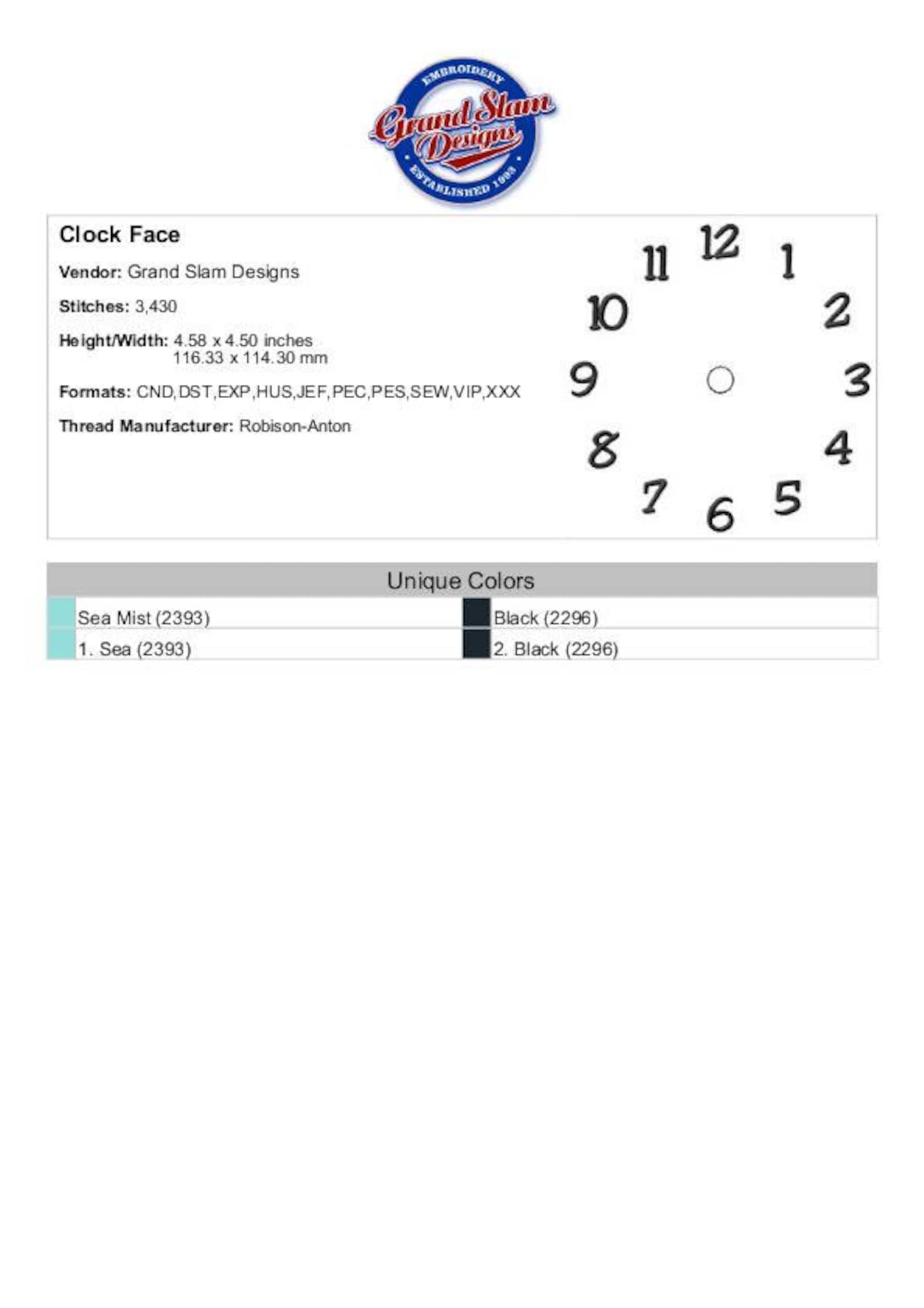 Clock Face - Machine Embroidery Design, Embroidery Designs, Machine ...