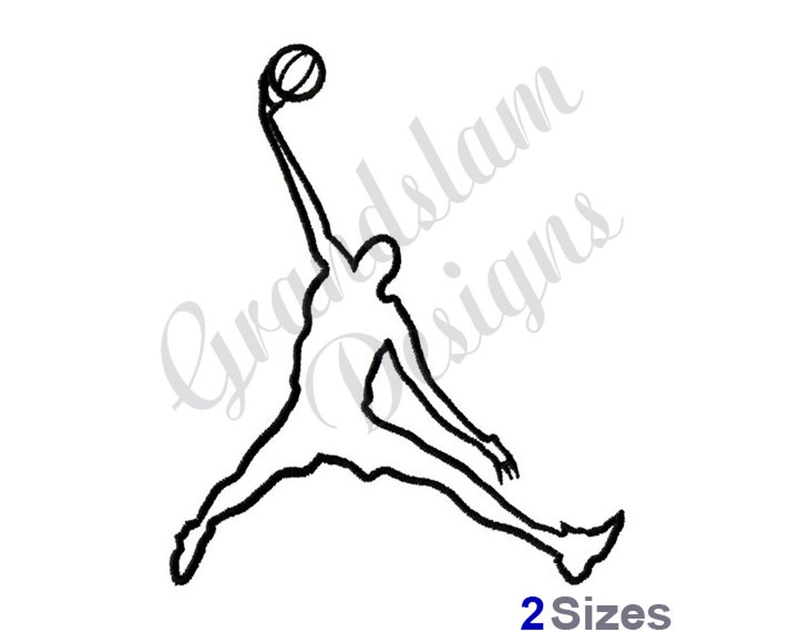 Basketball Dunk Outline Machine Embroidery Design - Etsy