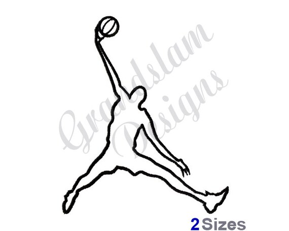 Basketball Dunk Outline Machine Embroidery Design | Etsy