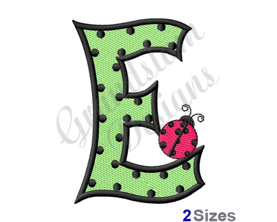 Ladybug Letter E - Machine Embroidery Design - Etsy