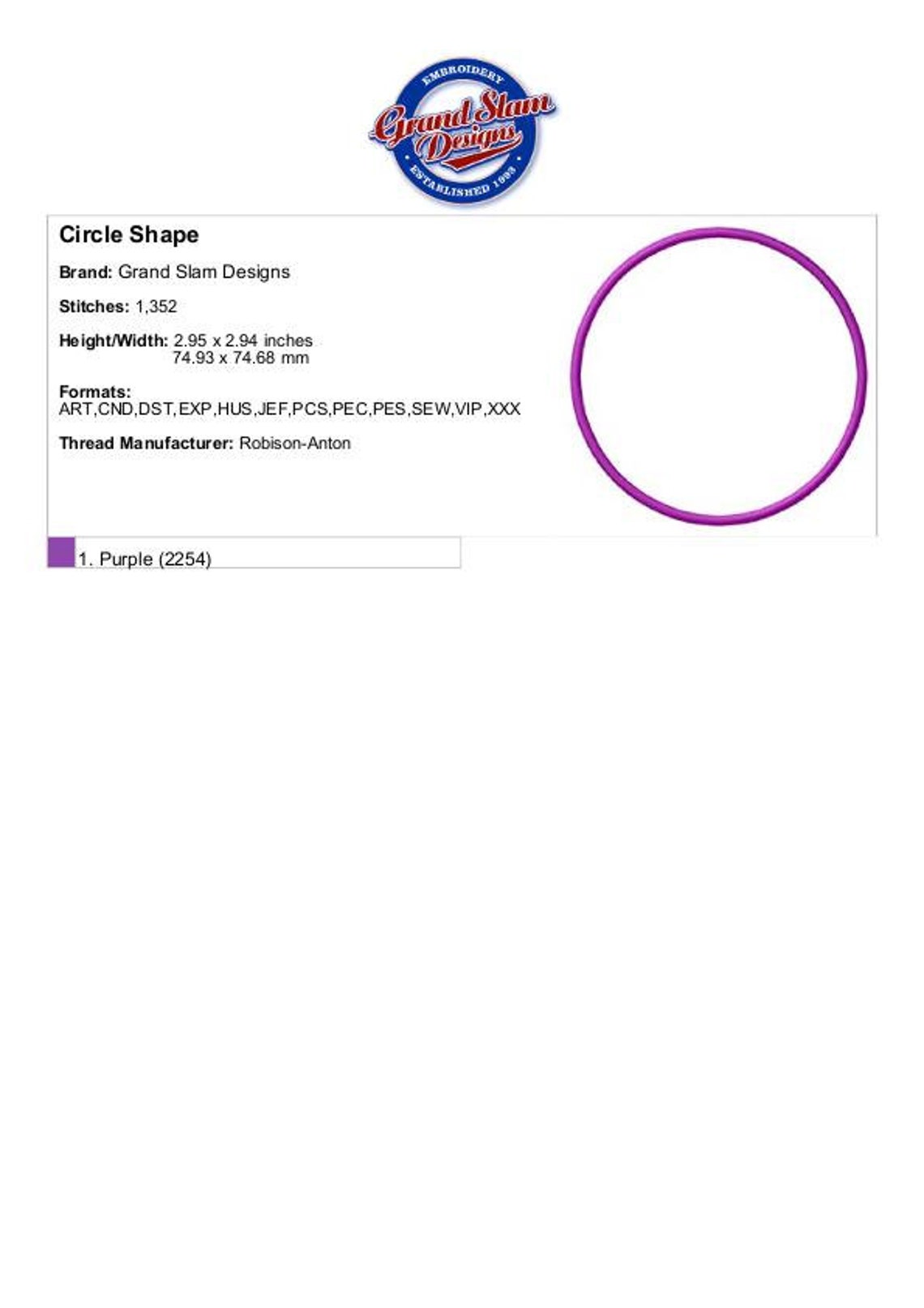 Circle Shape Machine Embroidery Design - Etsy