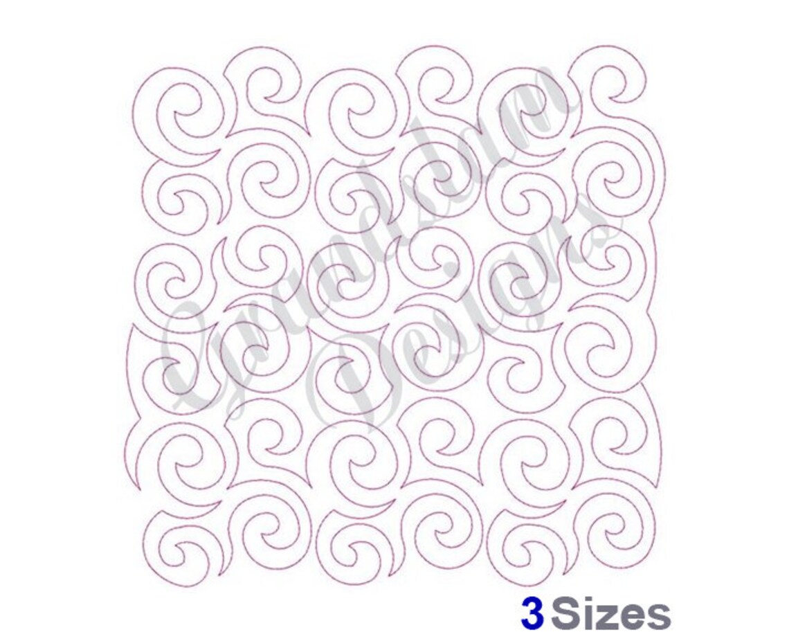 Curliques Block Quilt Block Machine Embroidery Design - Etsy