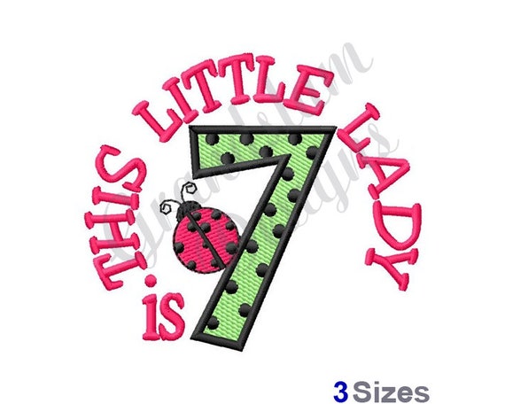 Birthday Seven Machine Embroidery Design Embroidery | Etsy