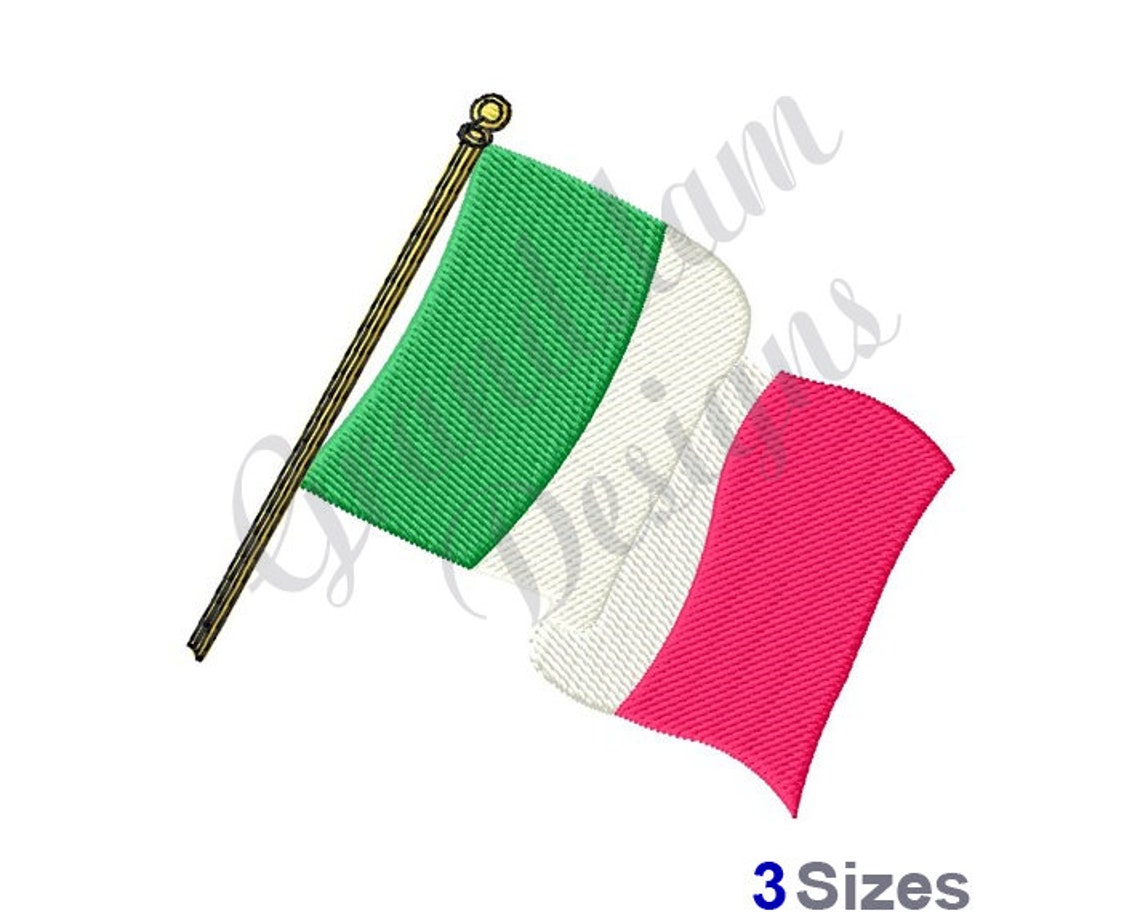 Italian Flag Machine Embroidery Design Embroidery Designs | Etsy