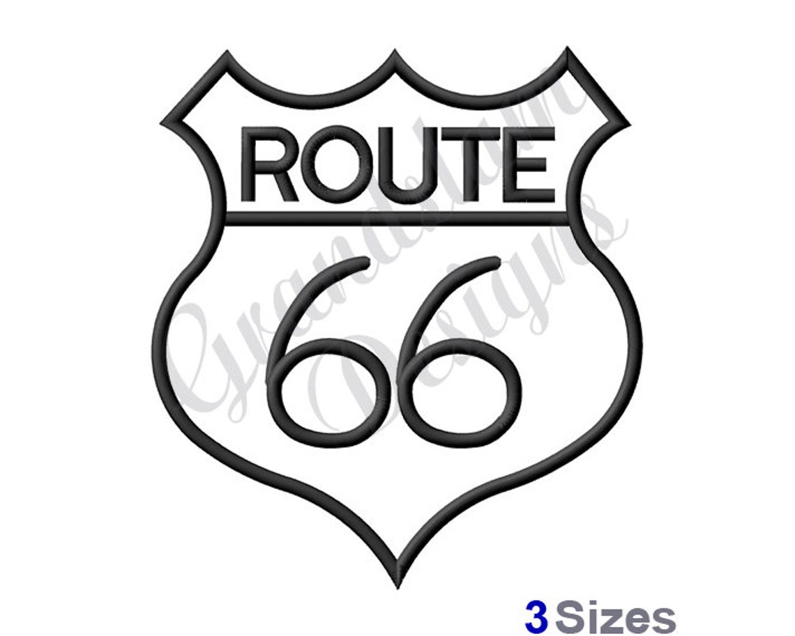 Route 66 Sign Applique - Machine Embroidery Design (instant Download ...