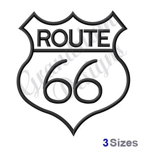 Route 66 Sign Applique - Machine Embroidery Design, Embroidery Designs ...