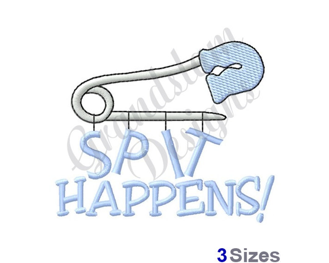Spit Happens Baby Clothes Pin- Machine Embroidery Design - Etsy