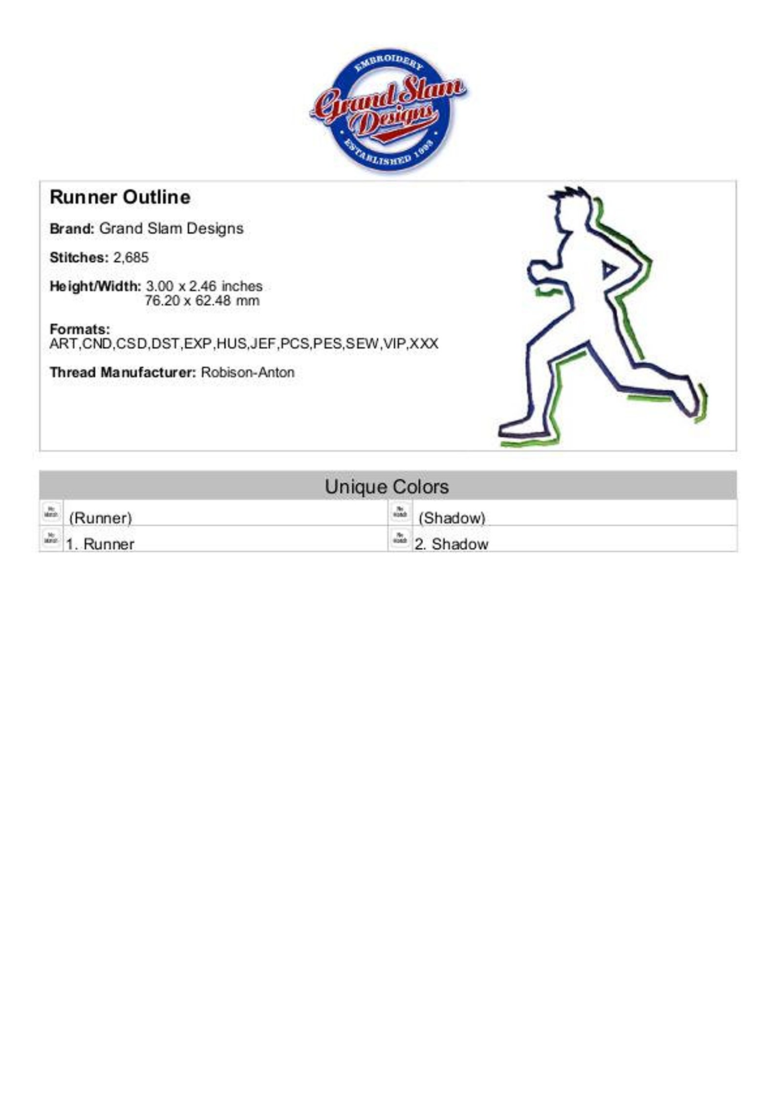 Runner Outline Machine Embroidery Design - Etsy